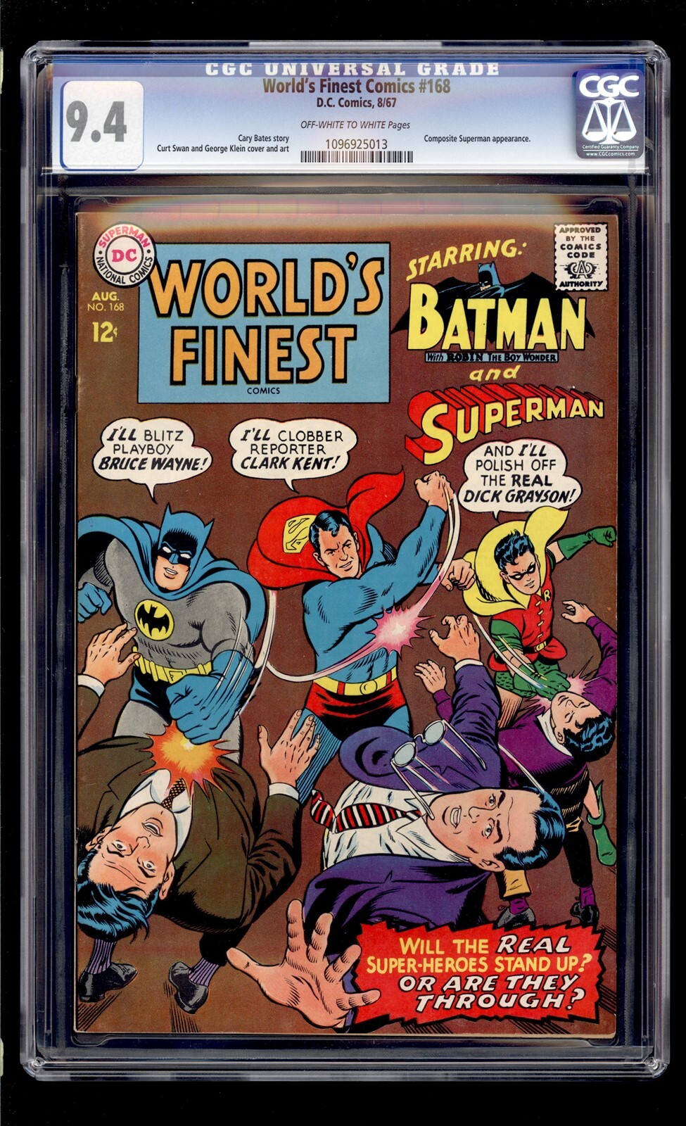 World's Finest #168 1967 CGC 9.4 NM OW/W High Definition Scans** | eBay