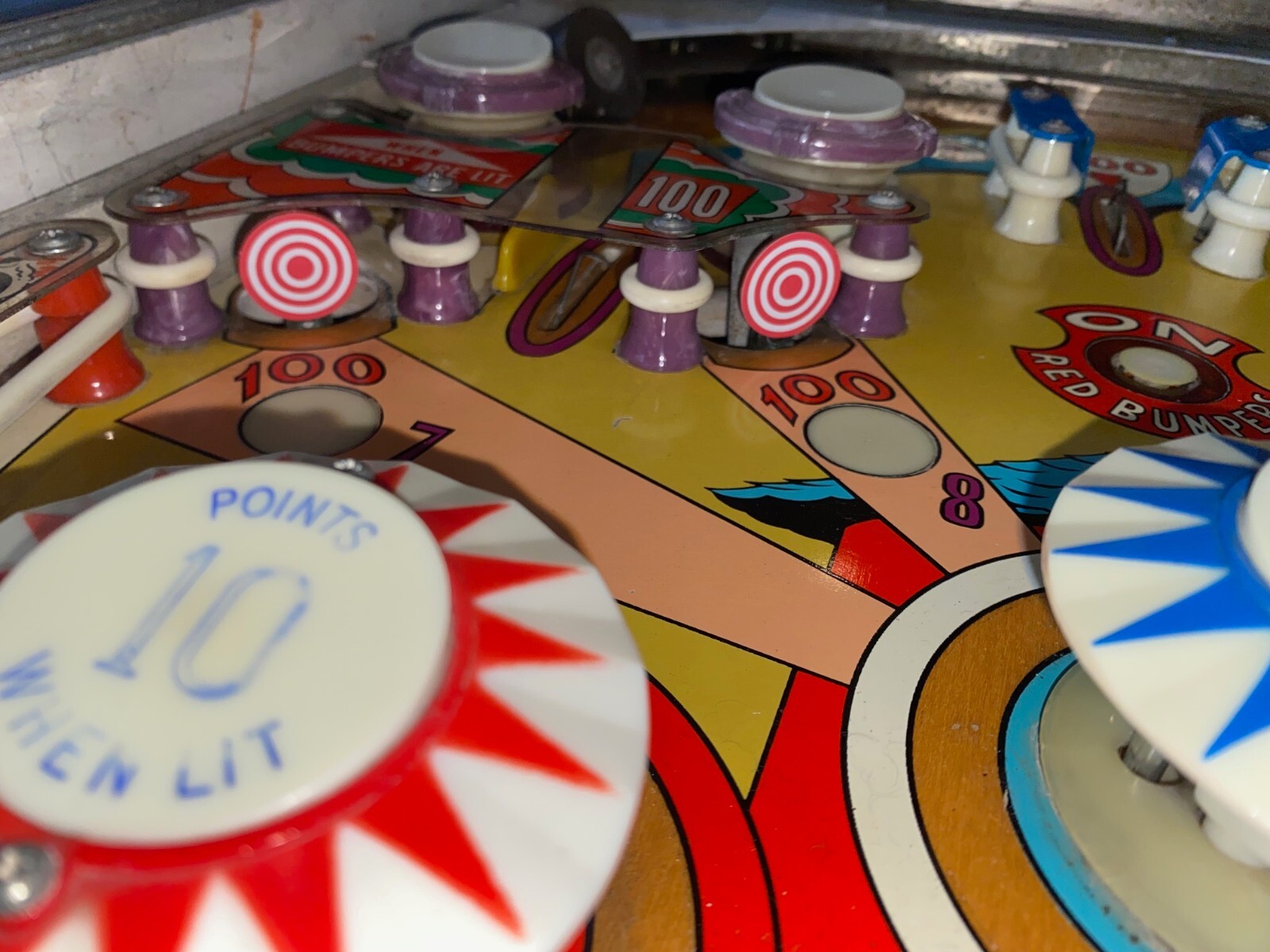 EM Pinball Machine Round Red/White Bullseye Vinyl Target Stickers ...