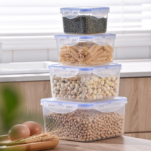 4 Pcs Set Kitchen Dry Food Storage Containers Airtight Organiser With ...