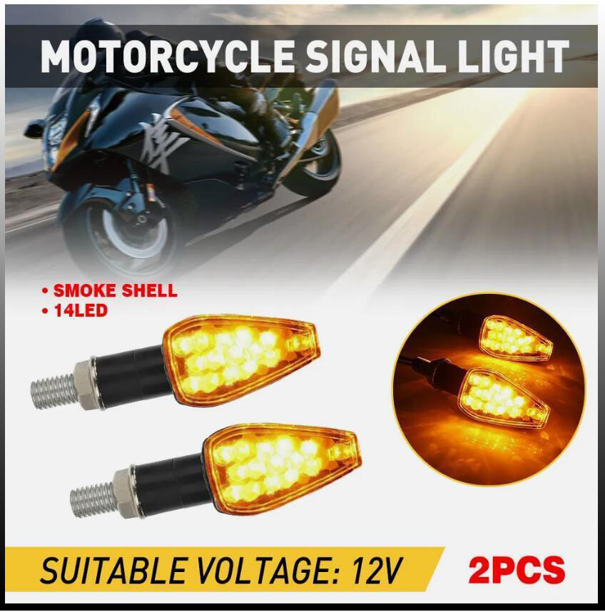 2*Universal Mini Amber Motorcycle LED Turn Signal Blinker Light Kit ...