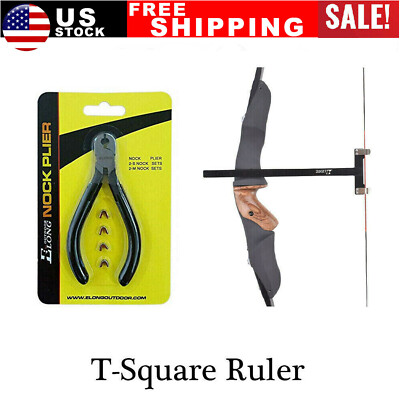 Archery Recurve Bow String Nock Set Plier Black T Square Ruler Arrow ...