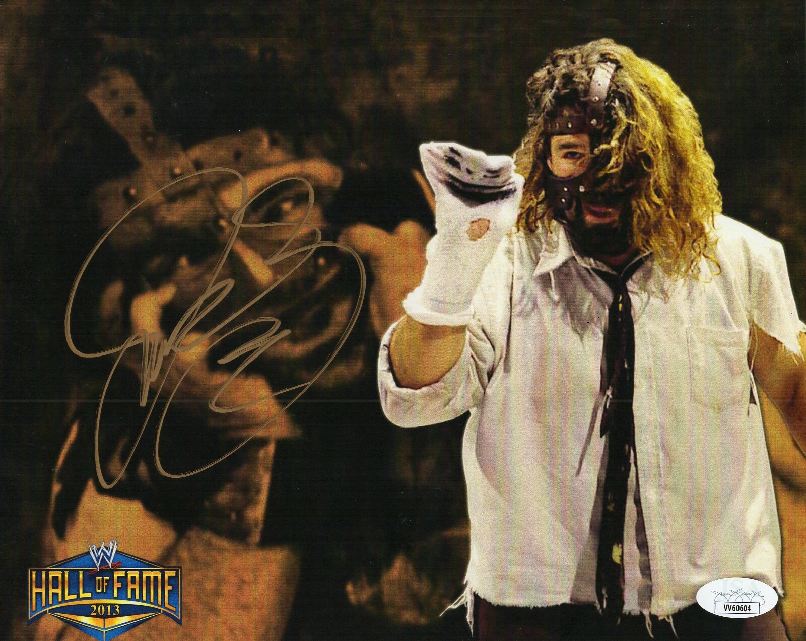 MICK FOLEY SIGNED MANKIND 8X10 PHOTO WWE WWF MR. SOCKO CACTUS JACK HOF ...