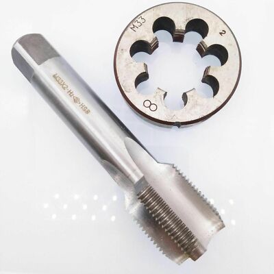 Tap & Die Set HSS M33 x 2mm Tap & M33 x 2mm Die Metric Thread Right ...