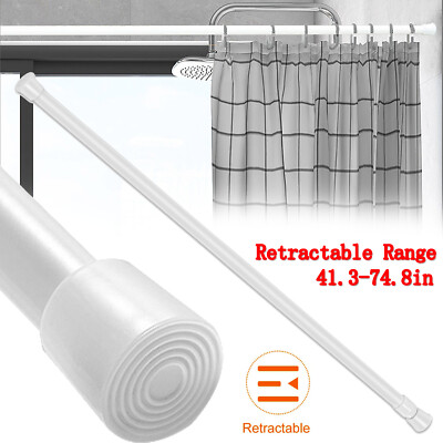 41-75" Retractable Tension Curtain Rod Spring Load Curtain Pole Heavy ...