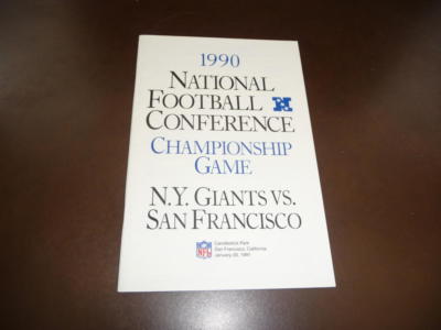 1990 NFC CHAMPIONSHIP MEDIA GUIDE NEW YORK GIANTS SAN FRANCISCO 49ERS ...