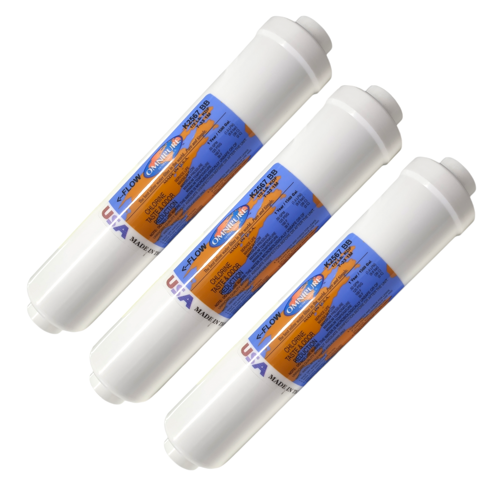 Omnipure K2567-BB-1M Inline GAC + KDF-55 10" x 2 1/4" FPT 3PACK | eBay