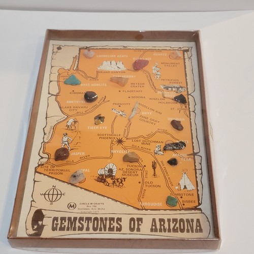 vintage GEMSTONES OF ARIZONA 1977 Circle M Crafts rock mineral ...