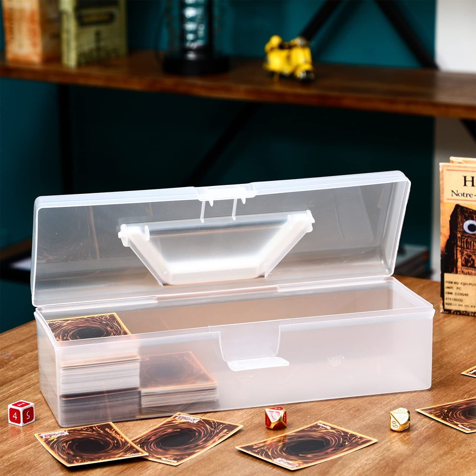 4Pack Plastic Trading Card Storage Box Deck Card Organizer Case Holds ...