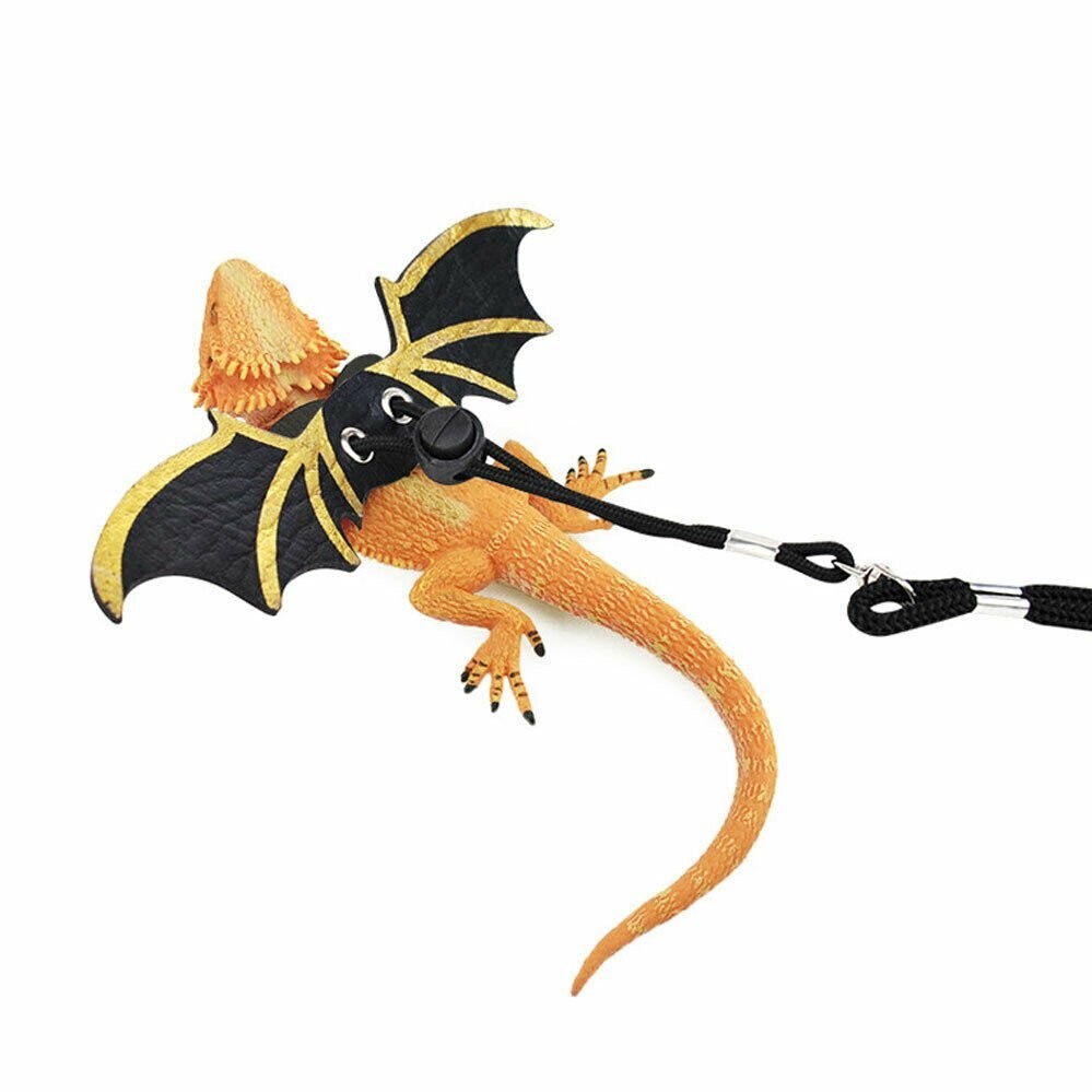 Lizard Harness Leash Bearded Dragon+Cool Leather Wings Reptile ...