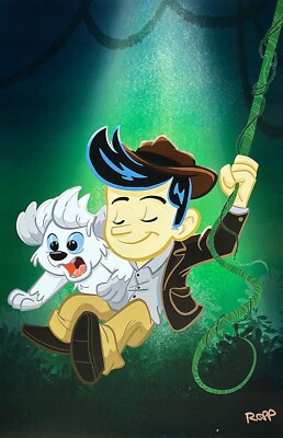 ADRIAN ROPP rare JUGHEAD Indiana Jones art print SIGNED Archie 11x17 ...