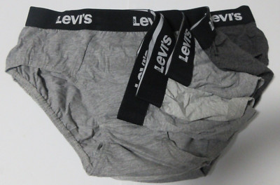 Levi's Men's 5 Pack Tag-Free Premium Cotton Low-Rise Grey Brief Size XL ...