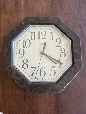 Vintage Mid Century Sunbeam Wall Clock Octagonal 11" Dia. Model #881 ...