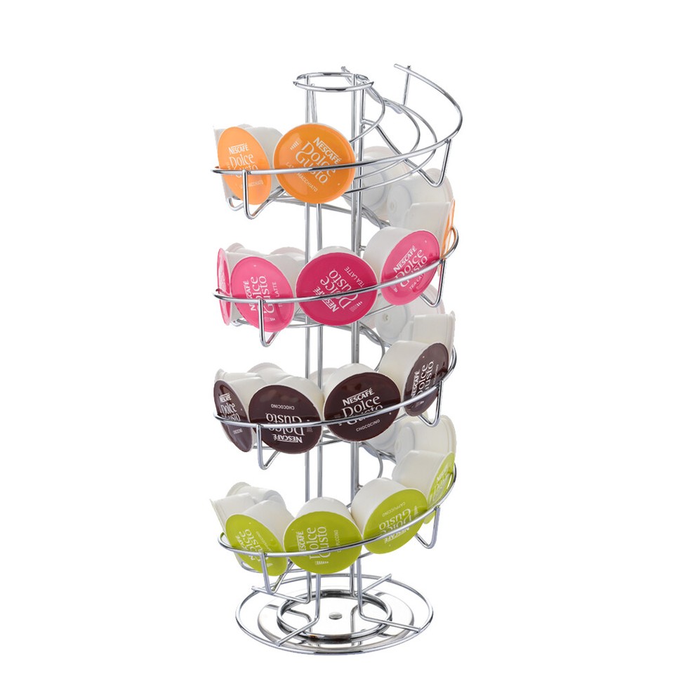 REVOLVING COFFEE POD HOLDER TASSIMO NESPRESSO DOLCE GUSTO CAPSULE STAND ...