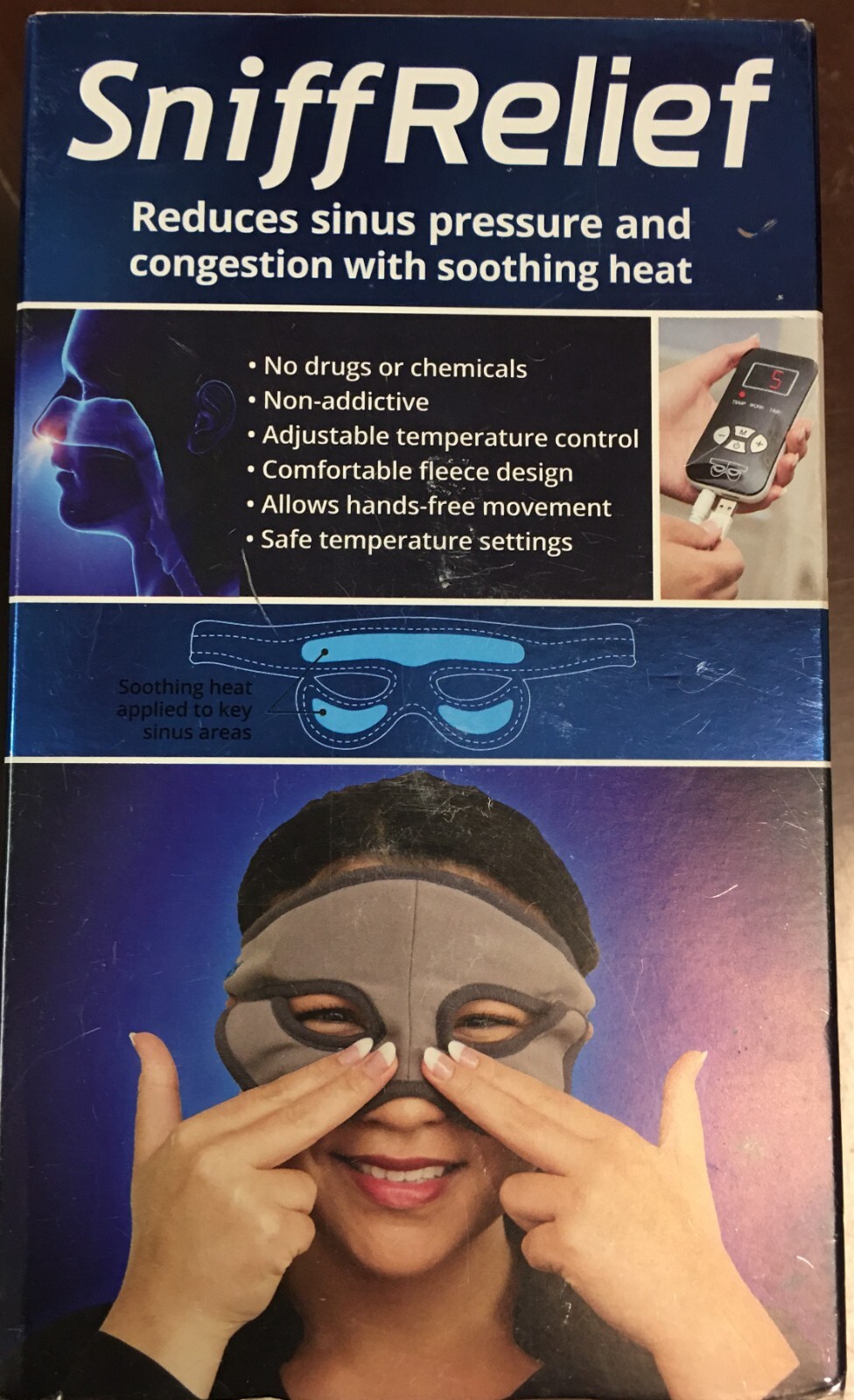 Sniff Relief Sinus Pressure Relieving Heated Mask - NO DRUGS -FAST FREE ...