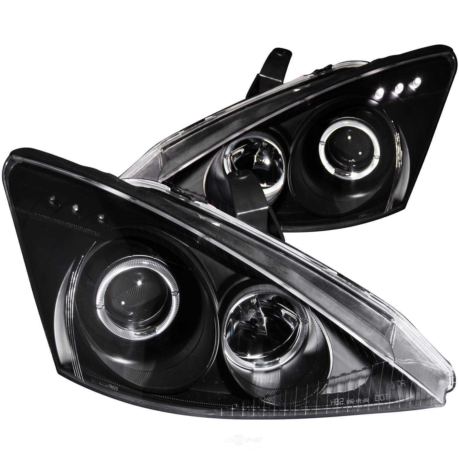 Headlight Assembly-Projector with halo Clear Lens Led Black Anzo 121333 ...