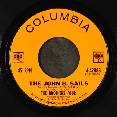 BROTHERS FOUR: the john b. sails COLUMBIA 7" Single 45 RPM | eBay