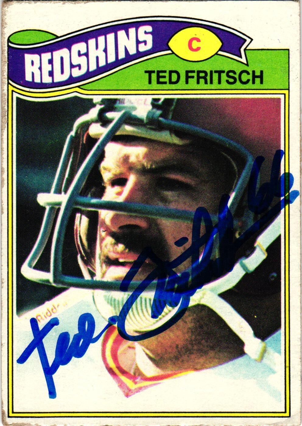 Ted Fritsch #263 Signed 1977 Topps NFL Football Card AUTO Redskins | eBay