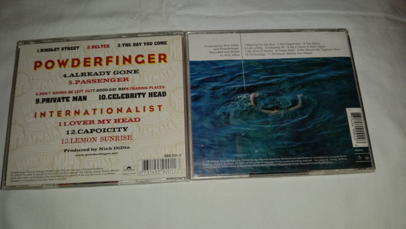 POWDERFINGER X 2 CD LOT ODYSSEY NUMBER FIVE,INTERNATIONALIST CD BOTH GC ...