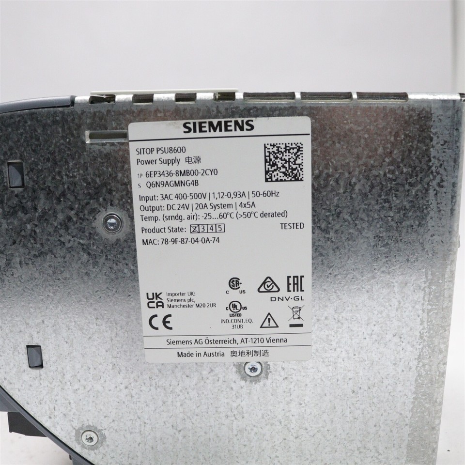 SIEMENS POWER SUPPLY PSU8600 6EP3436-8MB00-2CY0 | eBay
