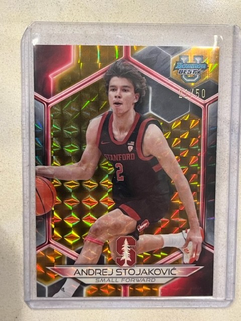 ANDREJ STOJAKOVIC Stanford 2023-24 Bowman Best University GOLD ...