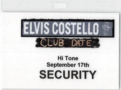 Elvis Costello Backstage Pass White Security Laminate Variant | eBay