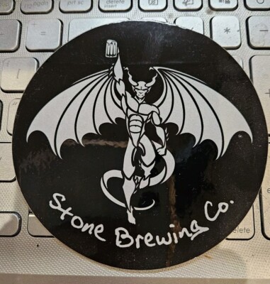 STONE BREWERY GARGOYLE LOGO Black 4" Round STICKER decal craft beer ...