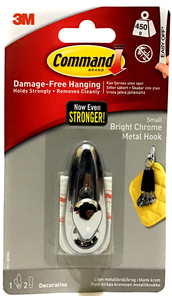 3M COMMAND Designer Hooks Large Medium Small With Strips Damage Free ...