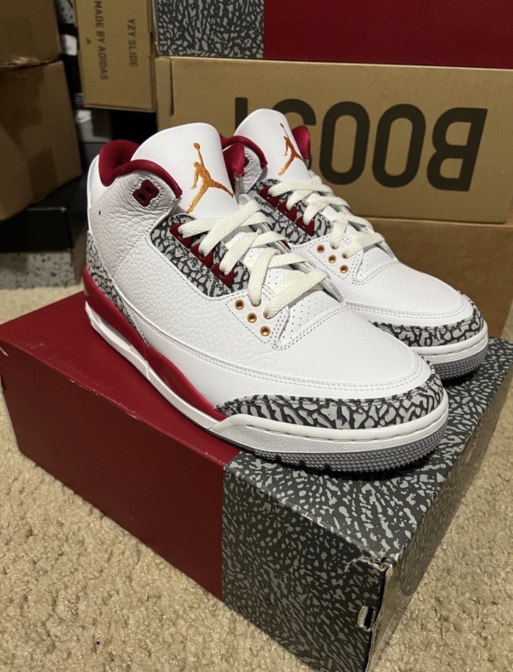 Brand New Jordan 3 Retro Cardinal Red Men's CT8532-126 & GS 398614-126 ...