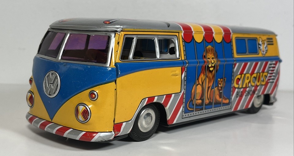 Nice Vintage Taiyo Tin Friction Volkswagen Circus Big Show Van Bus In ...