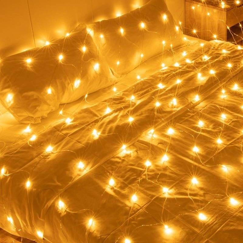 LED Fairy String Net Mesh Curtain Lights Christmas Party Garden Outdoor ...