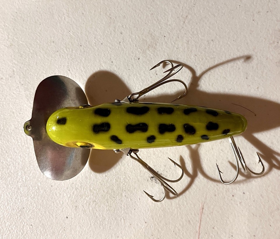 1949 Mint Wood Frog Arbogast Musky Jitterbug Lure In Rare Early Box ...