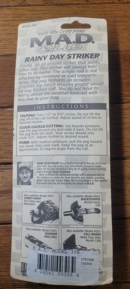 Vintage NEW - Old Stock M.A.D. Calls Rainy Day Striker Model # 306 | eBay