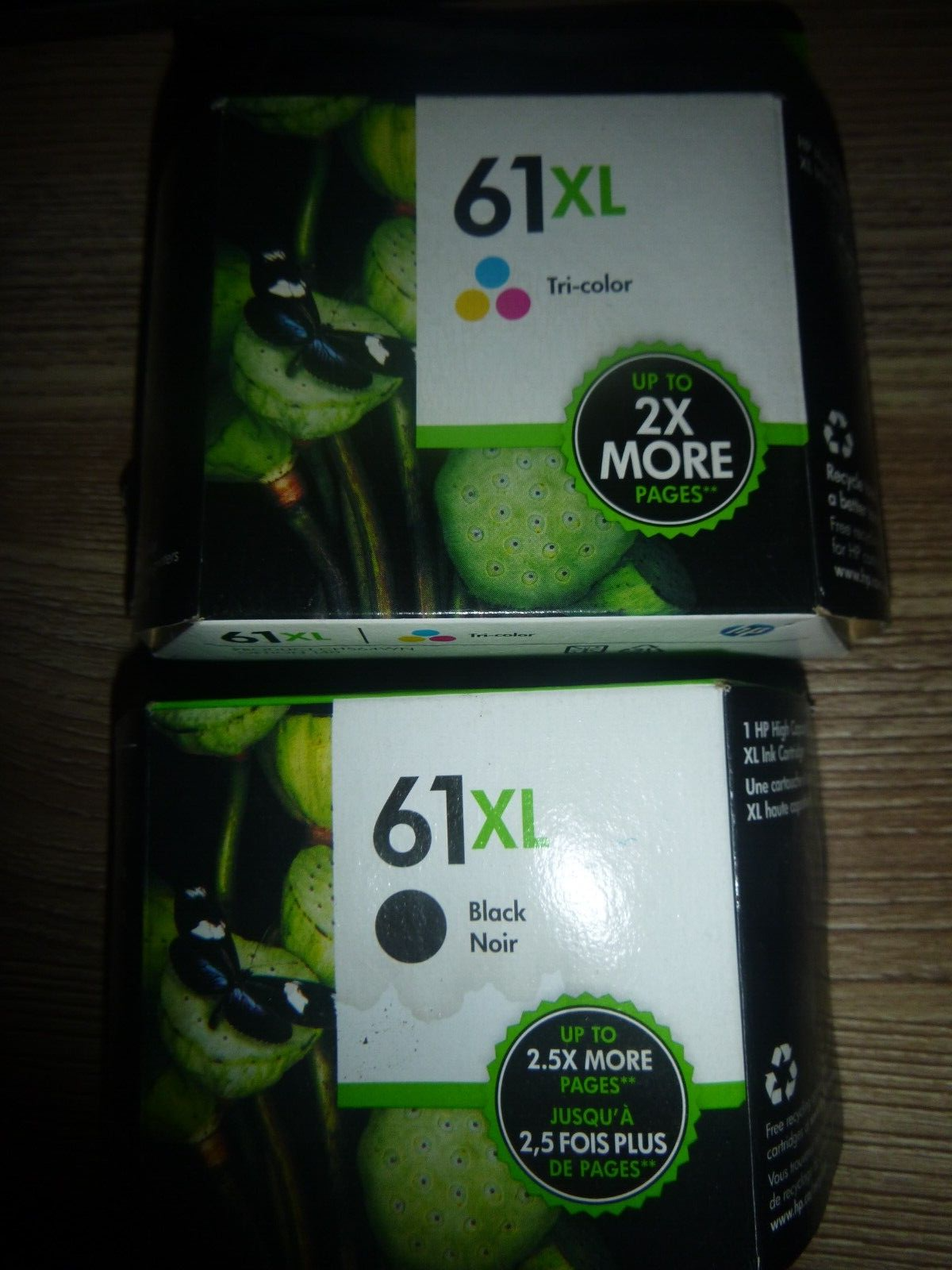 Lot of 2 HP Ink - HP 61XL Color CH564WN - HP 61XL Black CH563WN ...