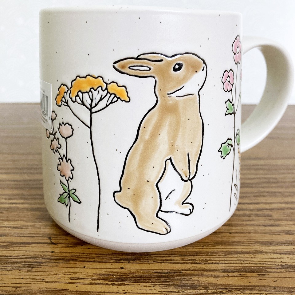 Bunny Rabbit Coffee Mug Large 17 oz Hand Painted Spring Easter Eli ...