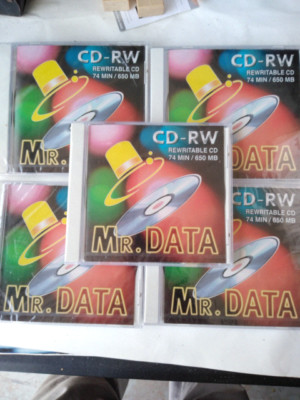 5 Mr. DATA Single Disk 74 Minutes. 650MB CD-RWIn Box 8/3 | eBay
