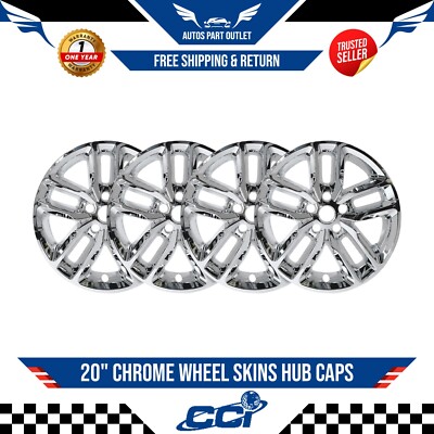 20" Chrome Wheel Skins Hub Caps Rim Covers Set of 4 For 2021-2025 Dodge ...