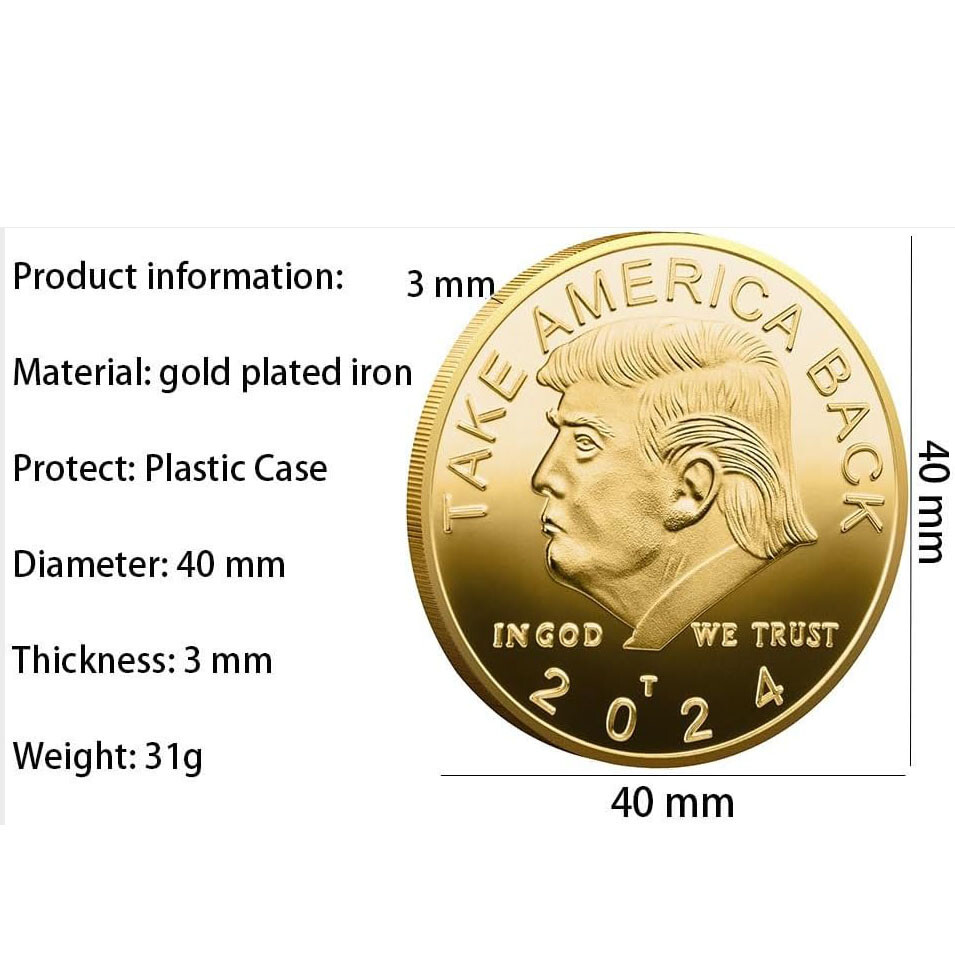 10 Pack President Donald MAGA Coin Gold Plated Coin Collectible Gift ...