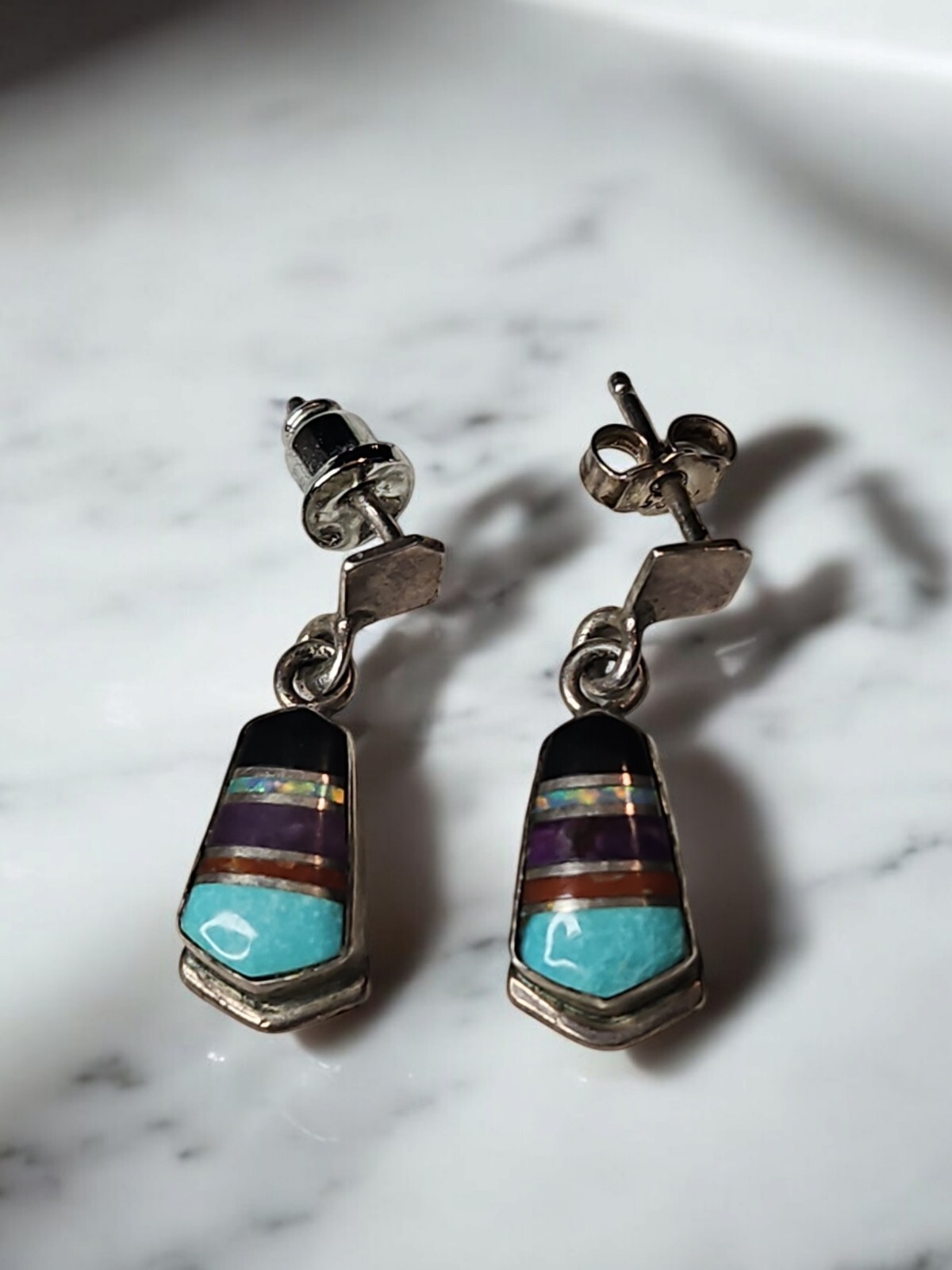 🔥Native American Made Multi-Stone Inlaid and Sterlin… - Gem