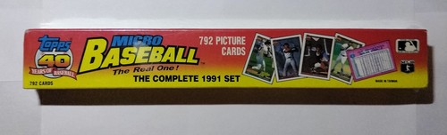 1991 Topps Micro Baseball MLB Trading Card Box - 792 Cards Complete Set ...