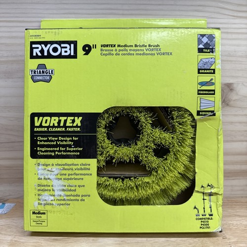 Lot of 2 - RYOBI 9 in. VORTEX Medium Bristle Brush/Palm Scrubber Kit ...