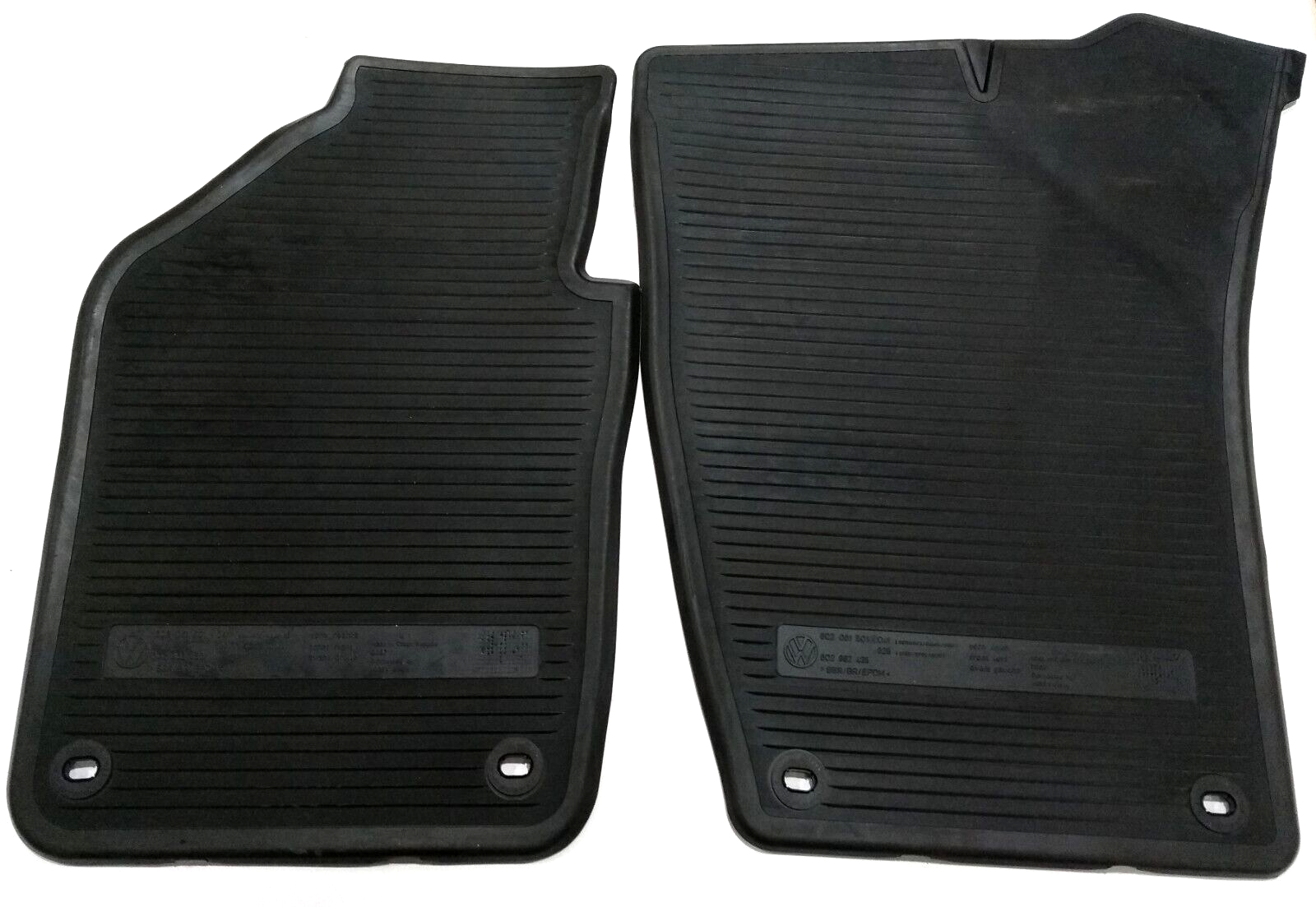 VW Polo 9N 9N3 Front Black Rubber Floor Mats Set GENUINE ACCESSORY ...