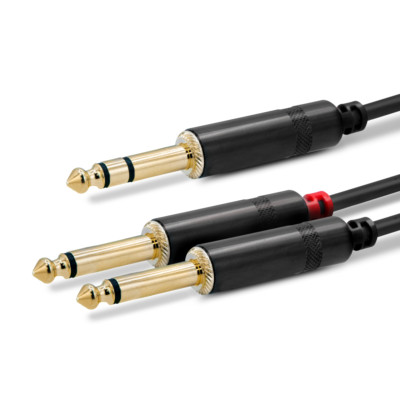 SuperFlex Gold TRS 1/4" to 2 TS 1/4" Plugs insert Patch Cable - 10ft | eBay