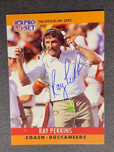 1990 RAY PERKINS SIGNED NFL PRO SET BUCCANEERS CARD, COA & MYSTERY GIFT ...