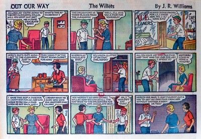 Out Our Way by J.R. Williams - Lot of 2 half-page color Sunday comics ...