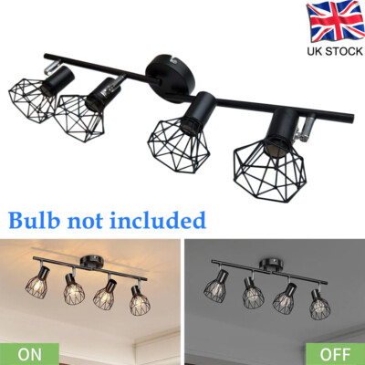 4 Way Ceiling Spot Light Fitting LED E14 Adjustable Kitchen Spotlight ...
