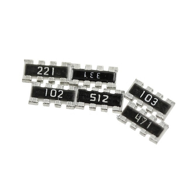 100pcs 2.2K ohm Ω 222 5% 1/16W 4D03 8P4R-0603 0603x4 SMD Chip Resistor ...