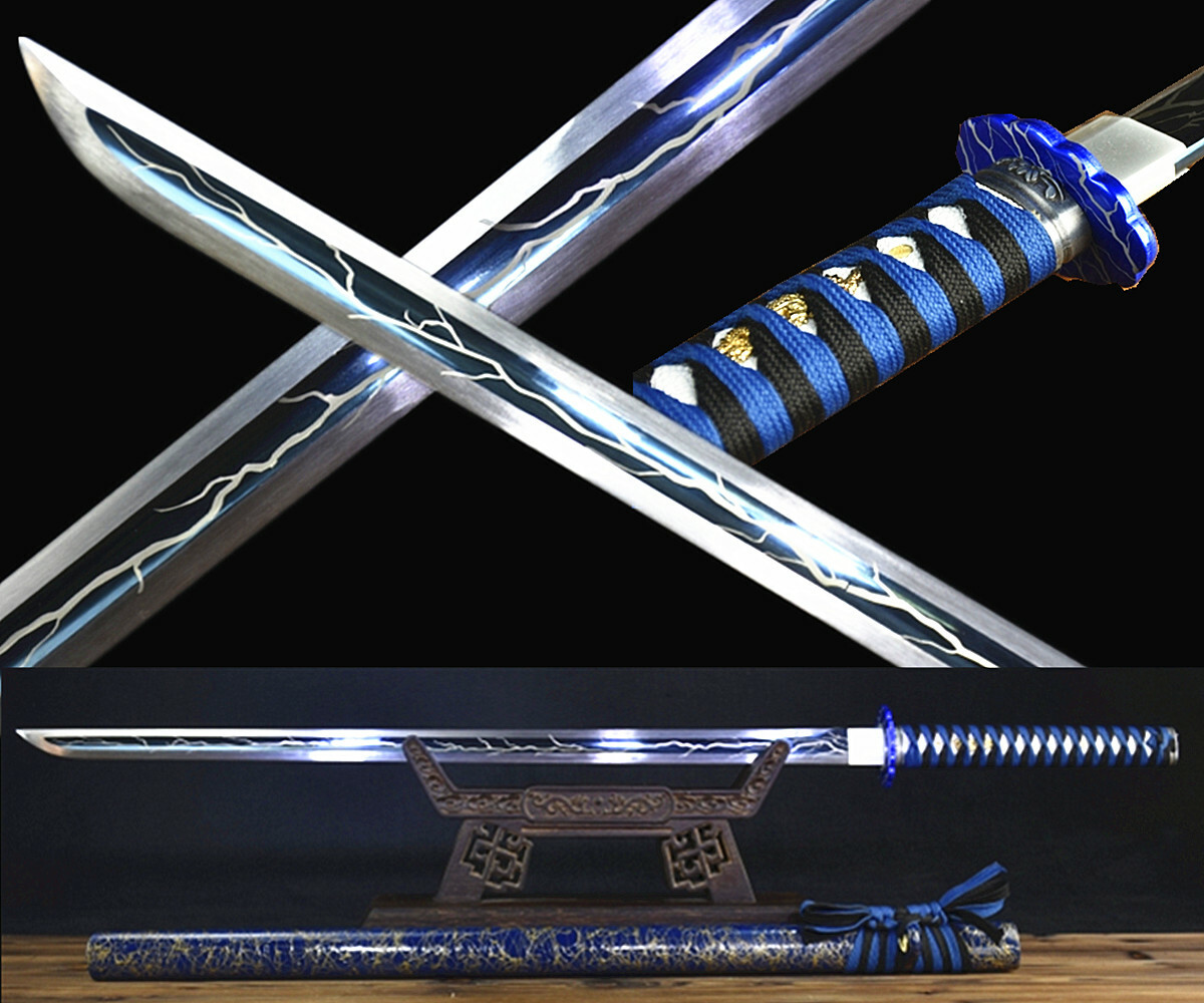 Battle Ready Japanese Ninja Sword Katana Carbon Steel Double Edge Sharp ...