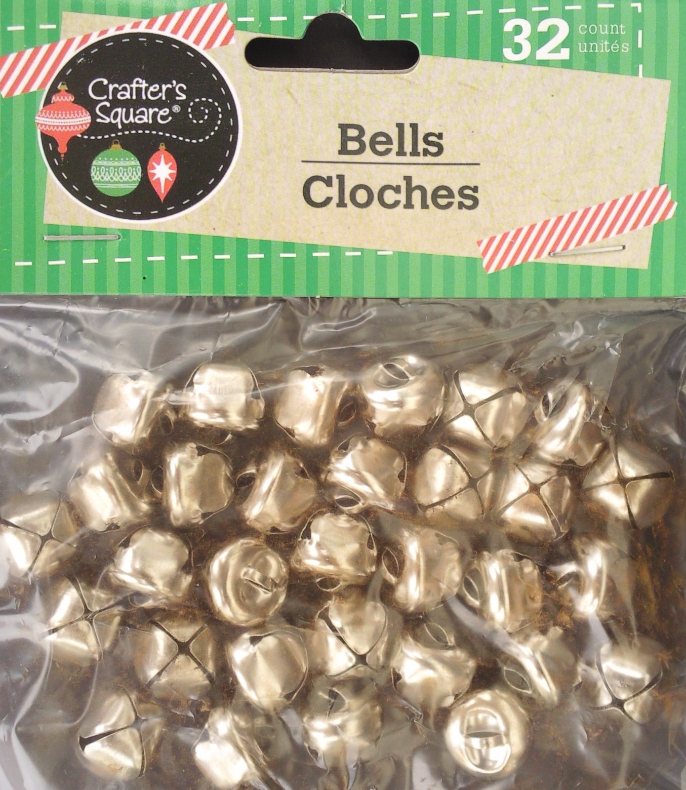 JINGLE BELLS Christmas Crafts Red Gold Green Silver 3/8" 9/16" 3/4 ...