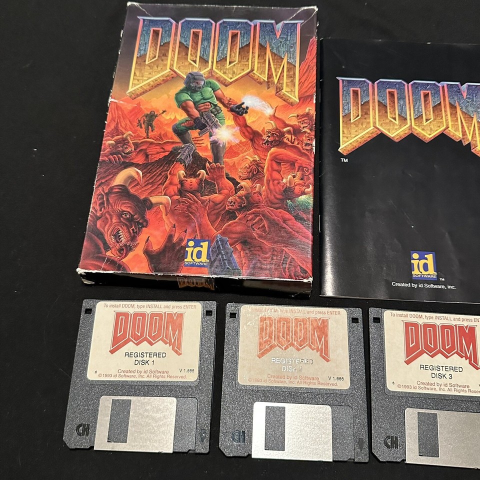 Original 1st Edition Doom Video Game Complete Mail Order 1993 Red Label ...