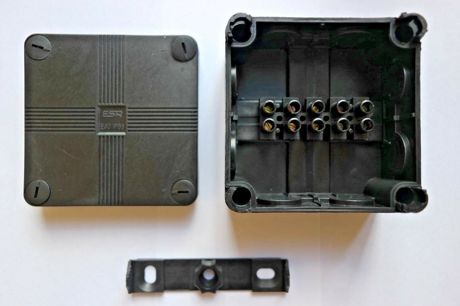 IP66 Black Weatherproof Outdoor External Junction Box Complete With ...